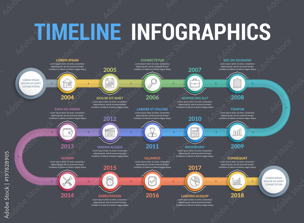Timeline Infographics Stock Vector | Adobe Stock