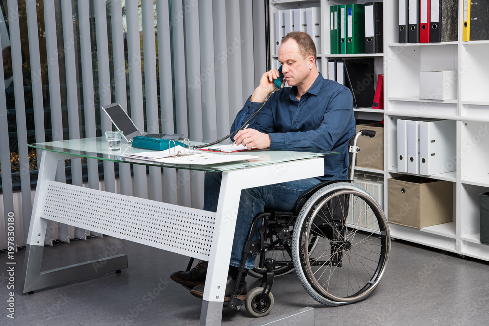 disabled business in wheelchair Stock Photo | Adobe Stock