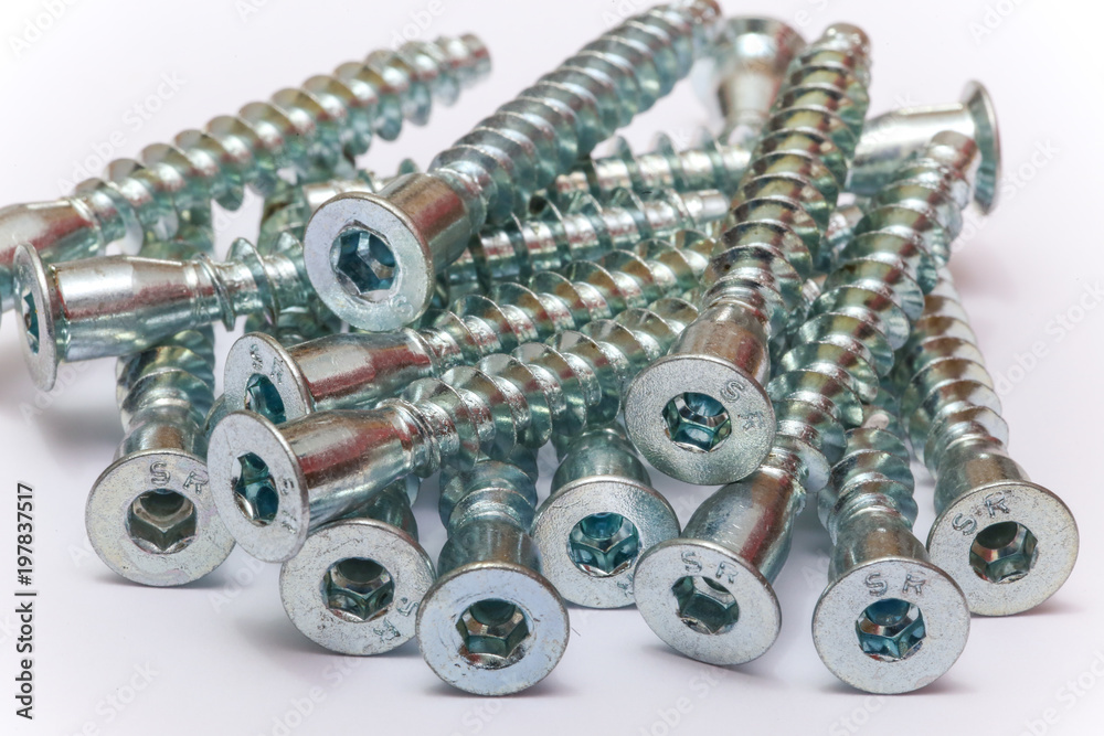 Confirmat wood screw fastener with hex head one piece connector for ...