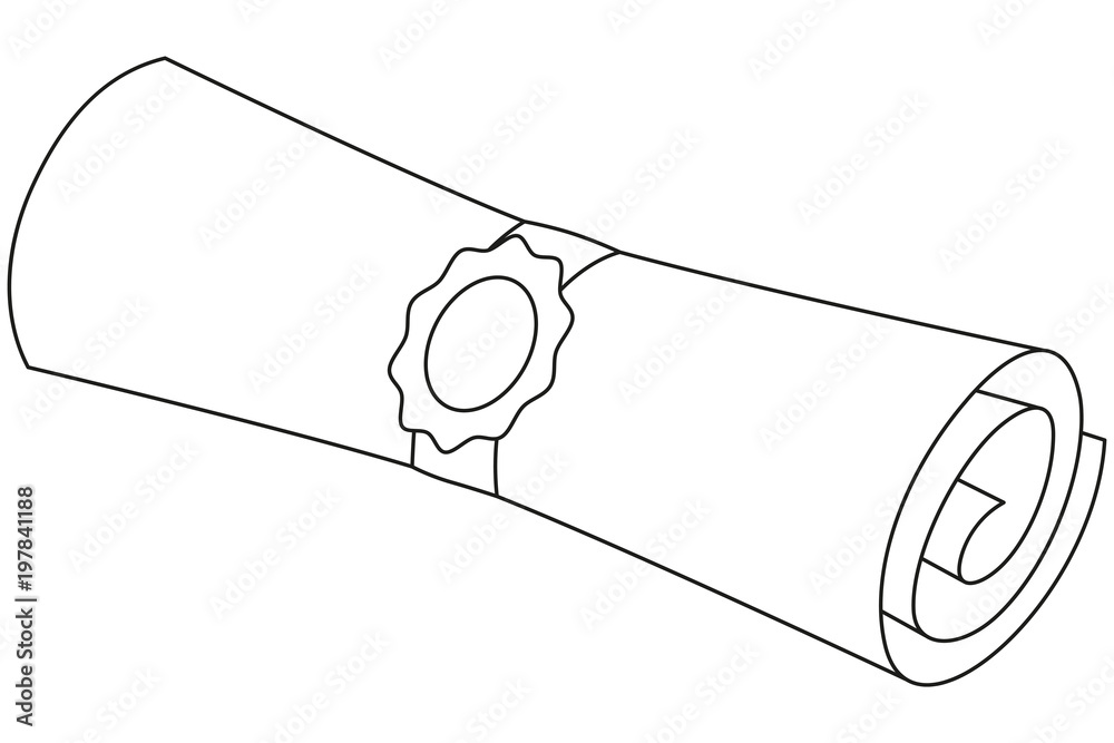 Diploma Scroll Black And White