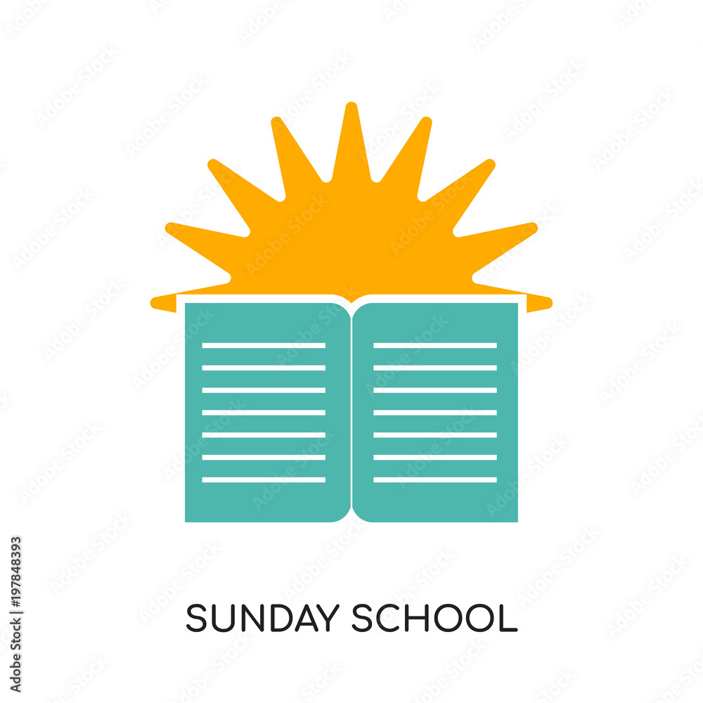 sunday school logo isolated on white background for your web, mobile ...