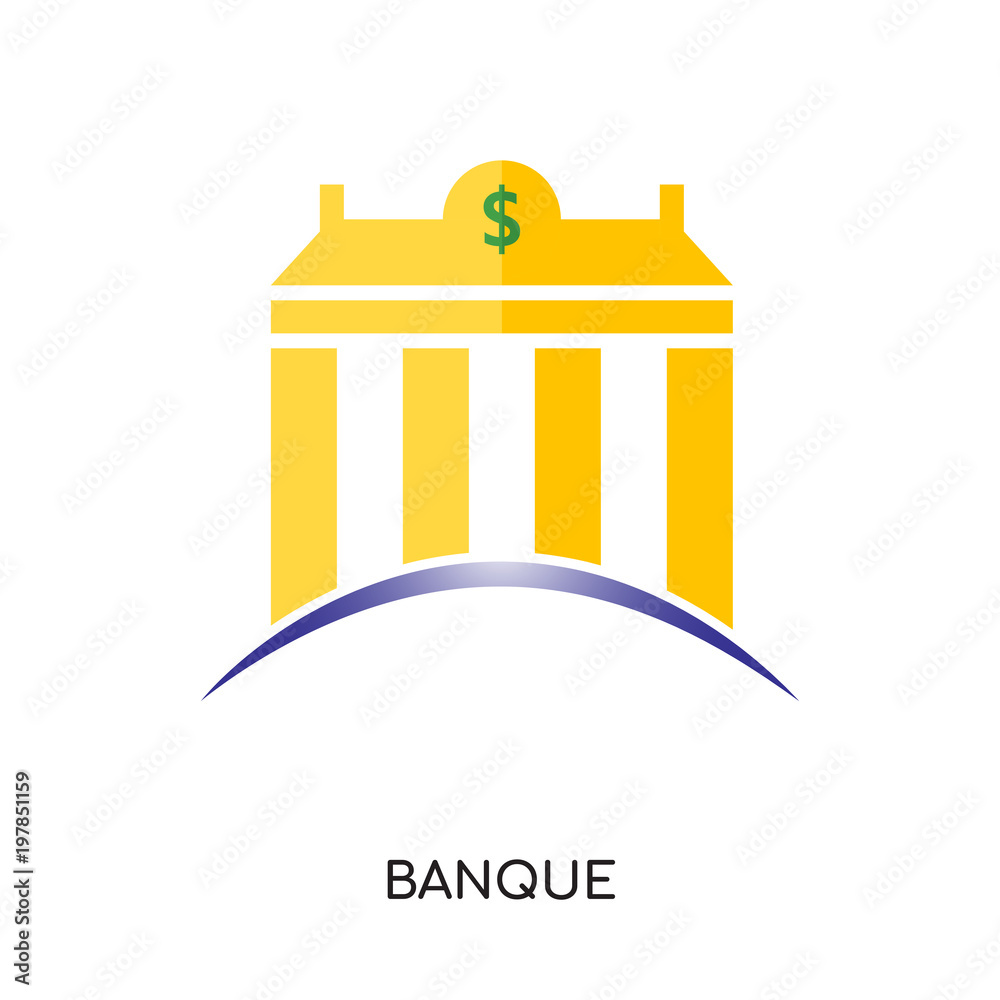 banque logo isolated on white background for your web, mobile and app ...