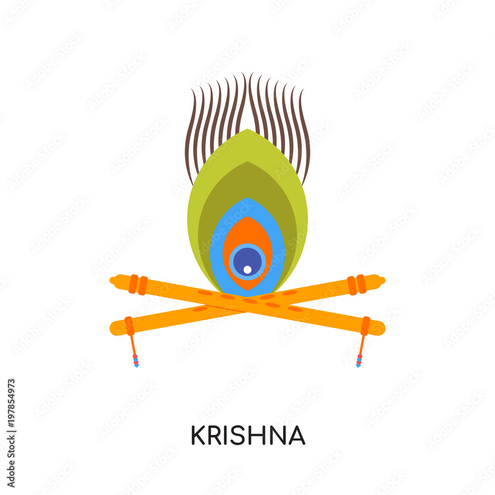 krishna logo isolated on white background for your web, mobile and app ...