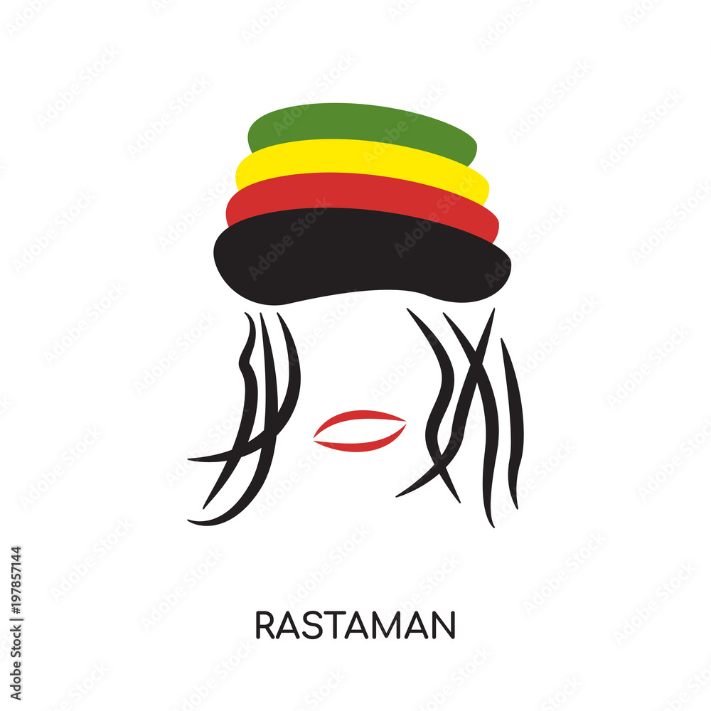 rastaman logo isolated on white background for your web, mobile and app ...