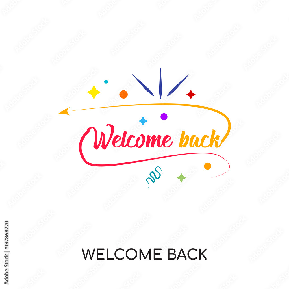 welcome back logo isolated on white background for your web, mobile and ...