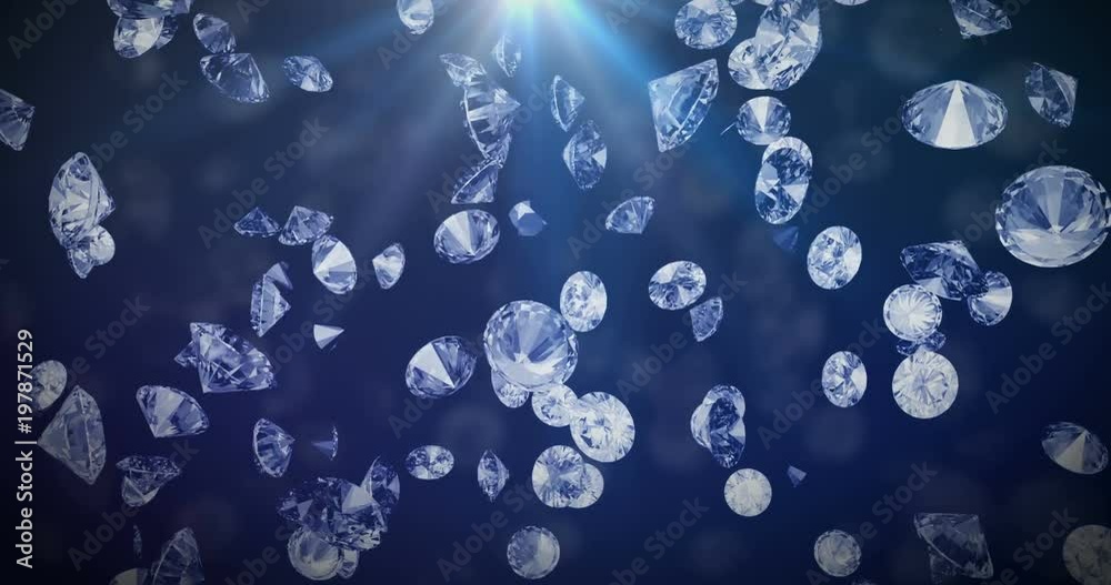 diamonds falling Stock Video | Adobe Stock