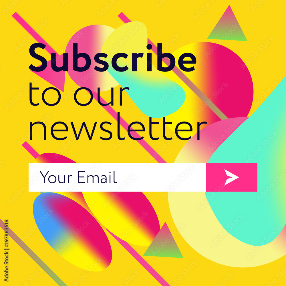 Subscribe Now For Our Newsletter (Flat Style Vector Illustration UI UX ...