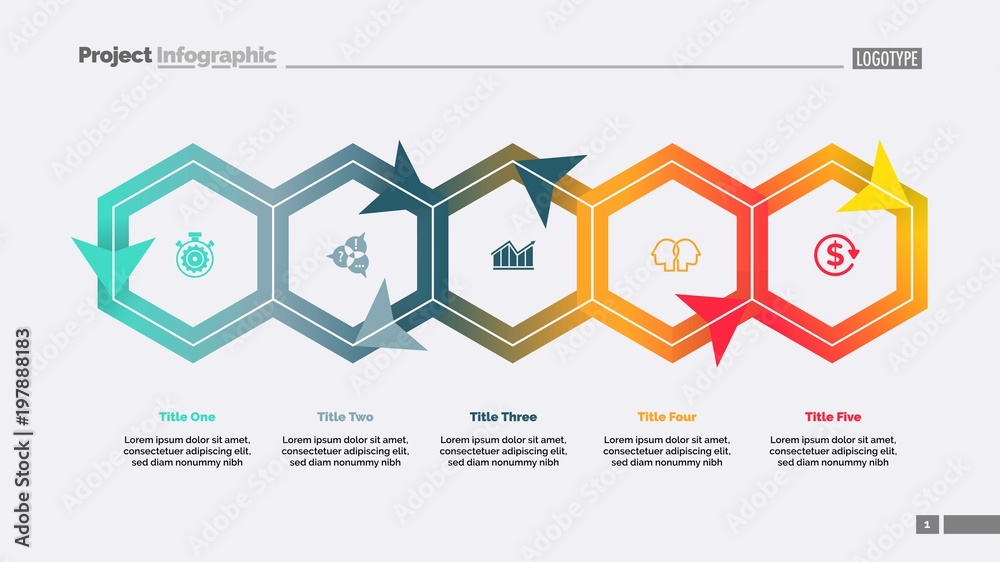Cycle Chart with Five Elements Template Stock Vector | Adobe Stock