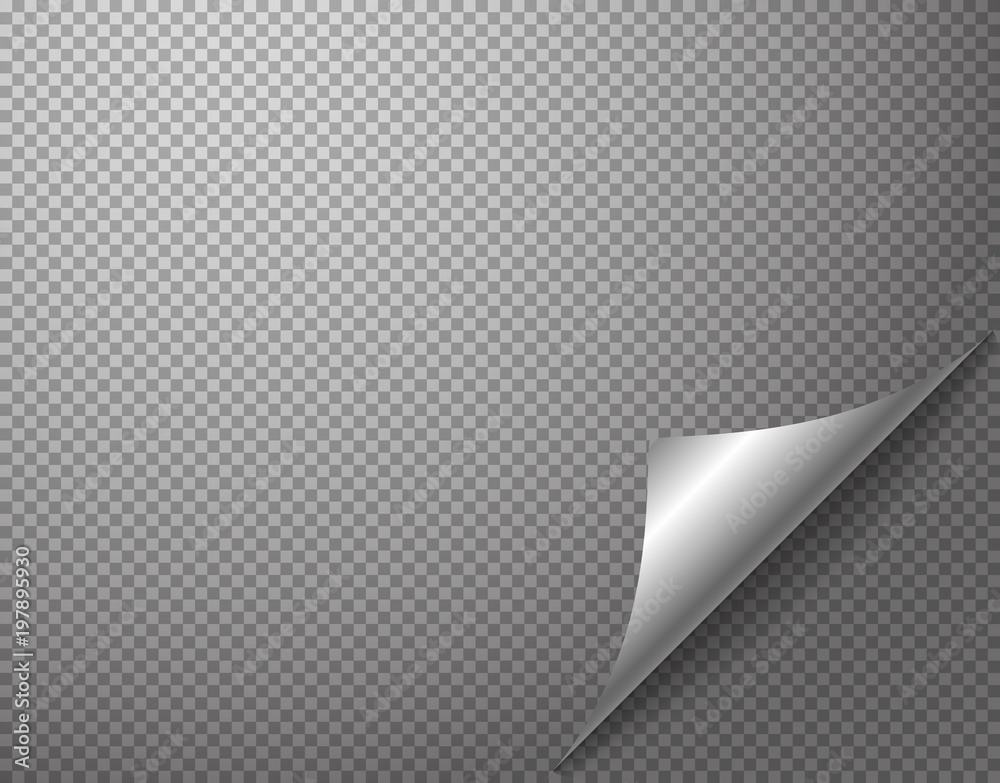 Bending silver corner element on transparent background Stock Vector ...