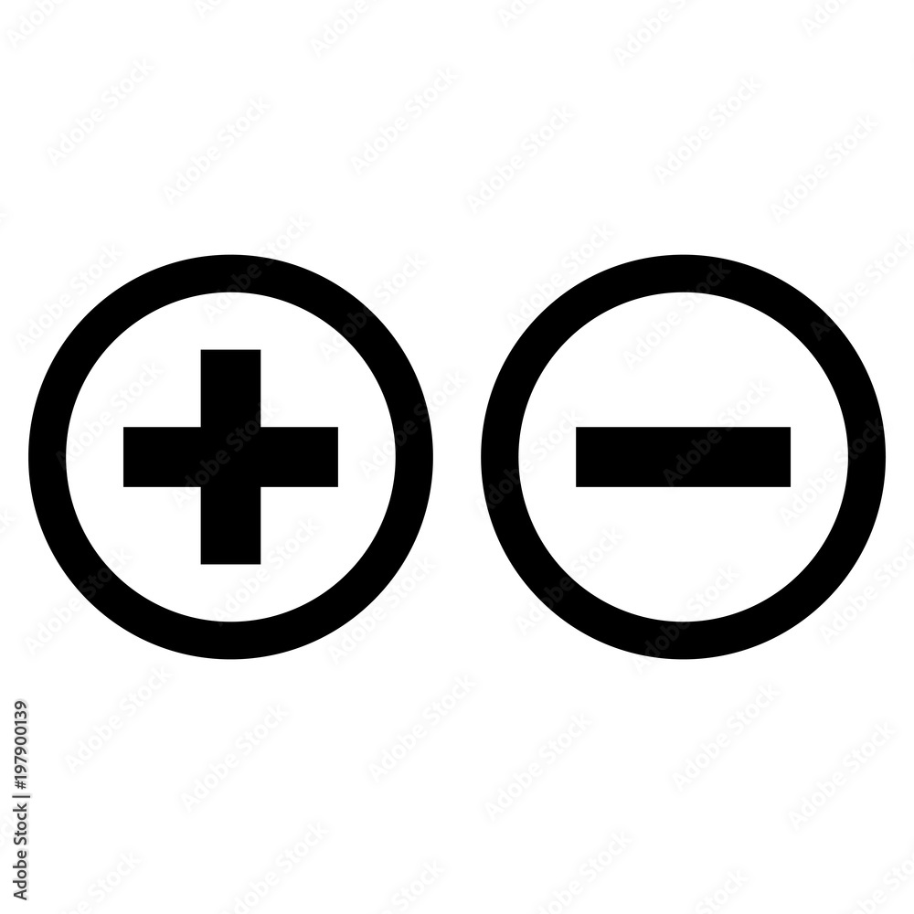 Plus minus Button Isolated Vector Outline Vector Stock Vector Adobe