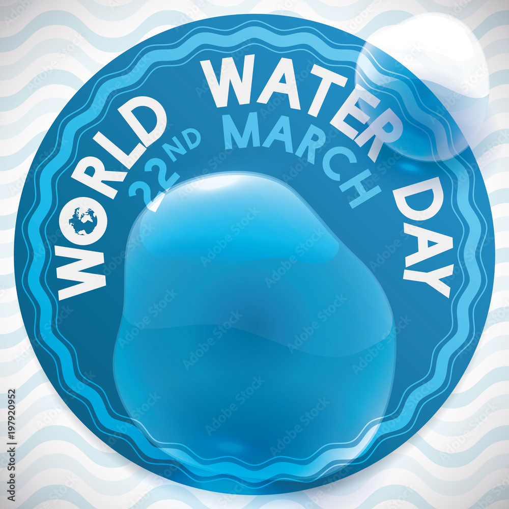 Label for Water Day Celebration with Water Splash over it, Vector ...