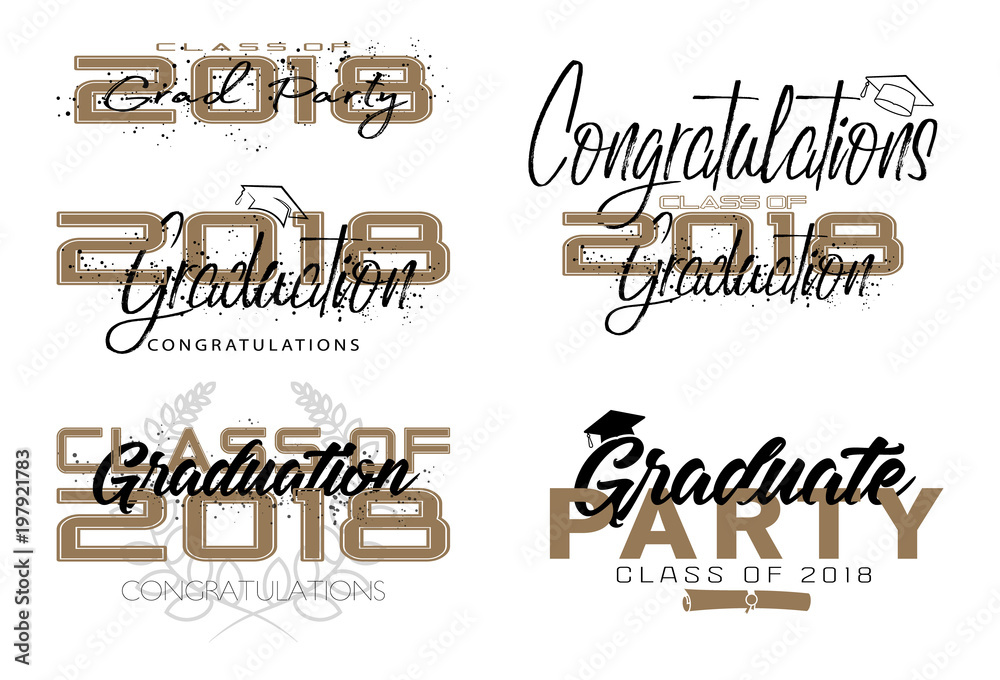 Graduation label. Vector text for graduation design, congratulation ...