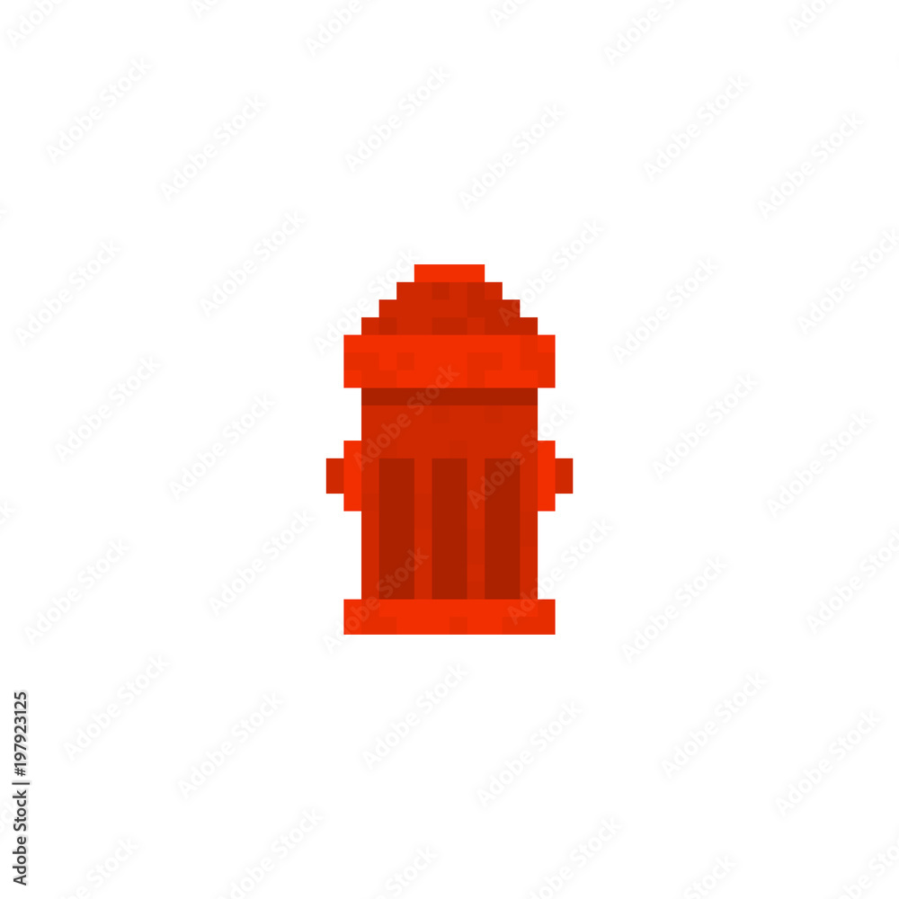 Pixel fire hydrant for games and websites Stock Vector | Adobe Stock