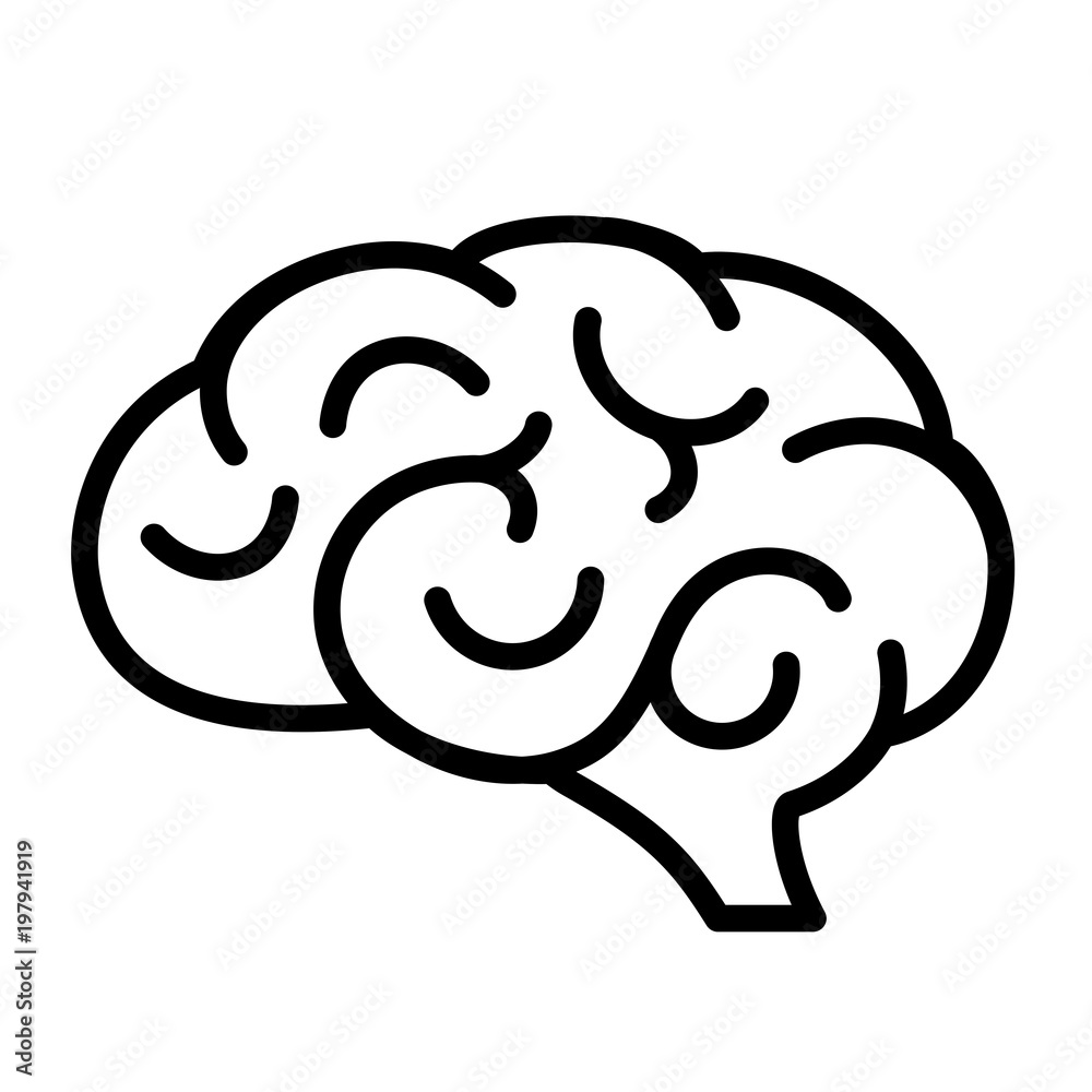 Human brain vector icon Stock Vector | Adobe Stock