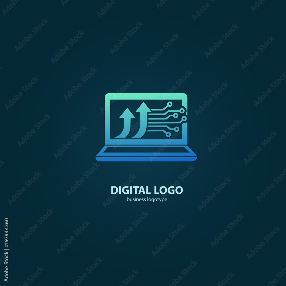Vector stock logo, abstract digital technology vector template. Stock ...
