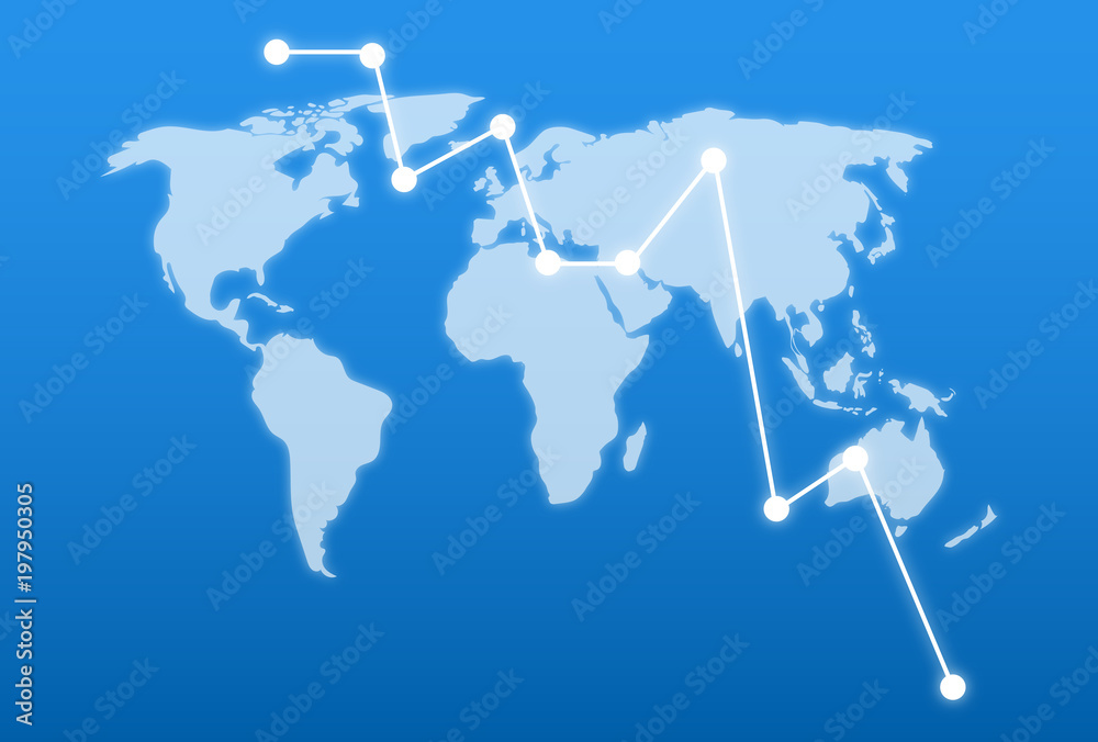 Flat vector illustration Map for logistics deliveries and cargo ...