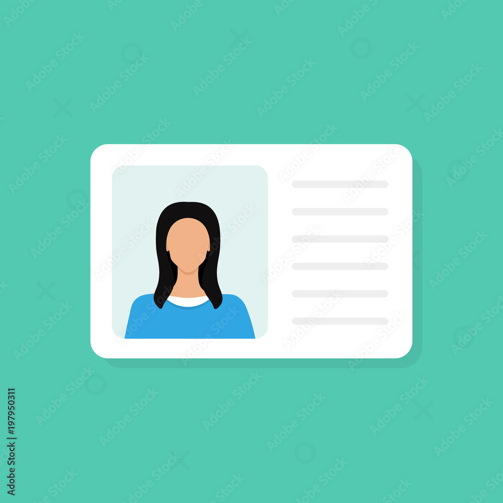 Identification Card. Personal info data. Identity document with person ...