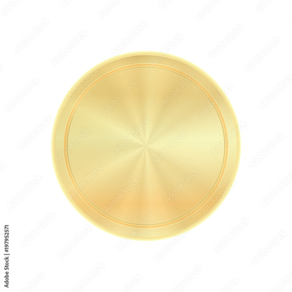 vector shiny round with concentric circles, blank template for coins ...