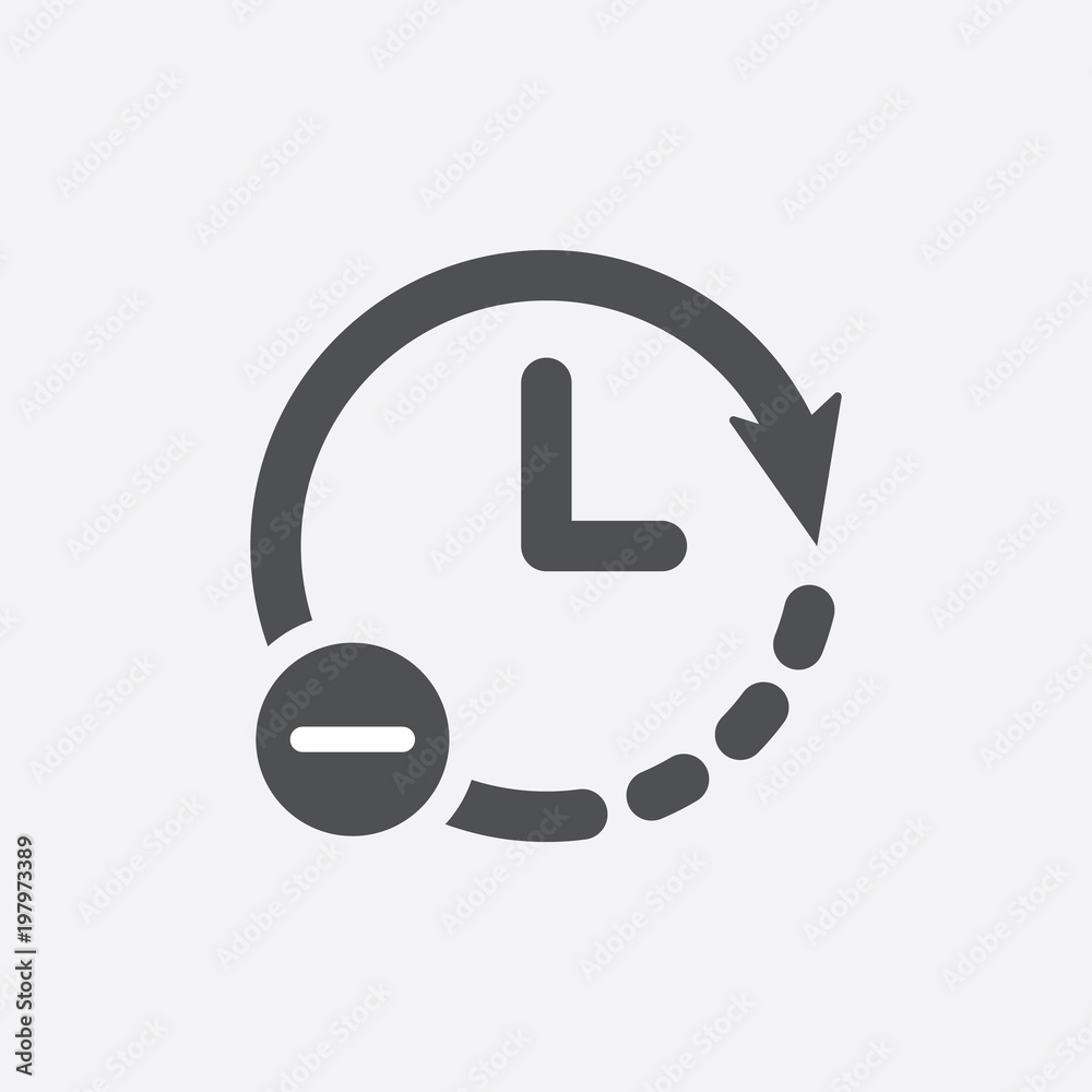 Clock icon. Time reduce icon simple vector. Illustration of time reduce ...