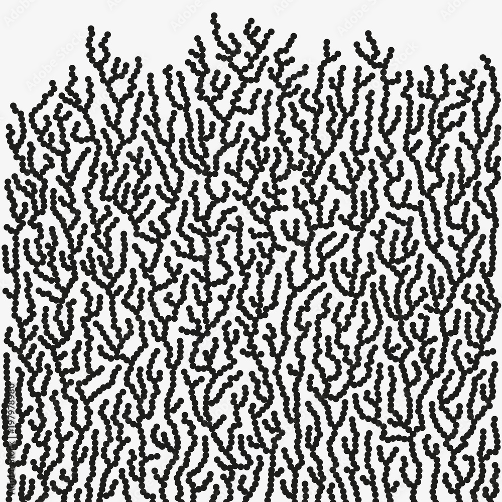 Monochrome abstract vector illustration with organic shape made of ...