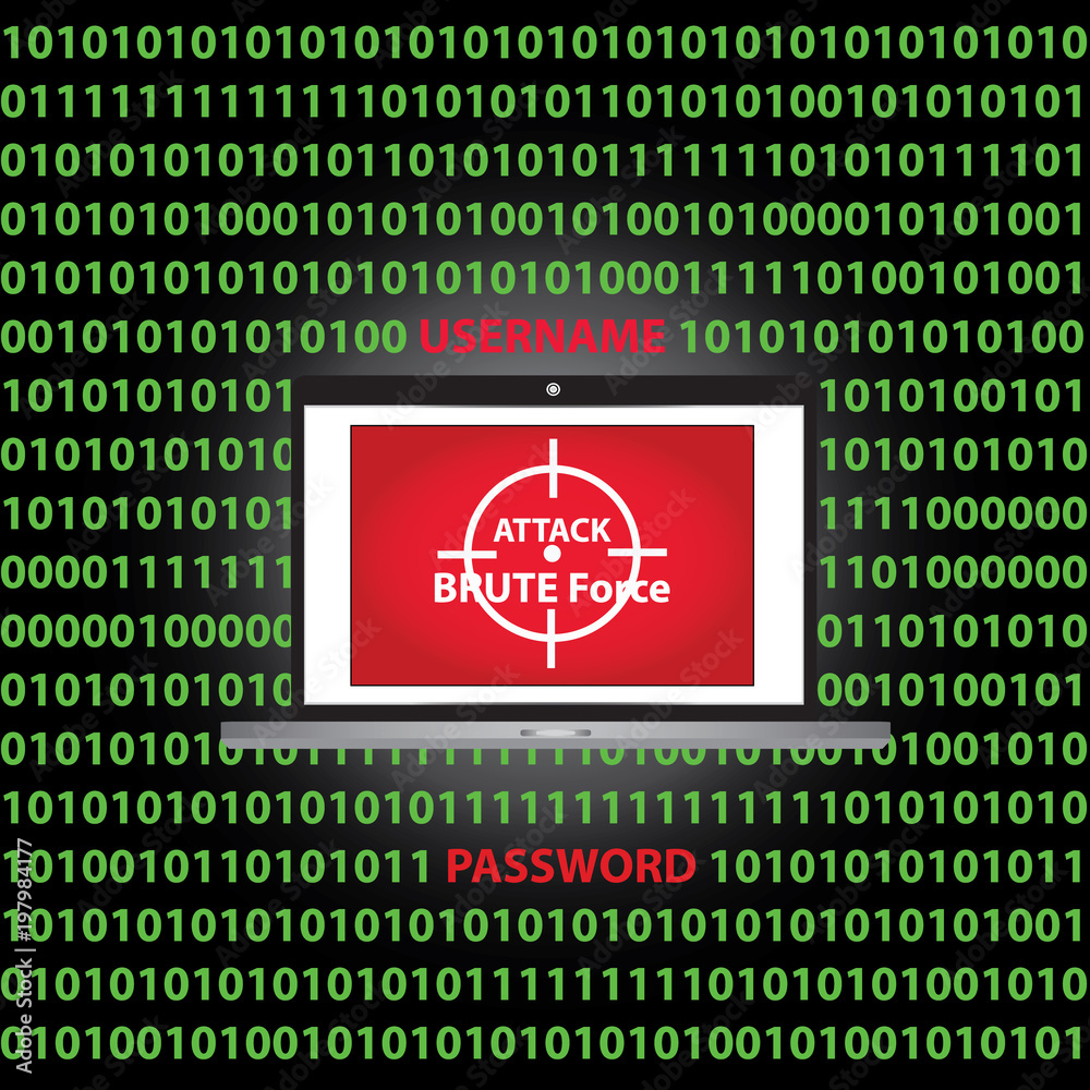 Brute force attack of hacker concept design with illustration with ...