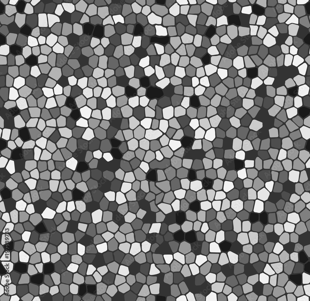 Mosaic seamless pattern. Grayscale texture. Stock Vector | Adobe Stock