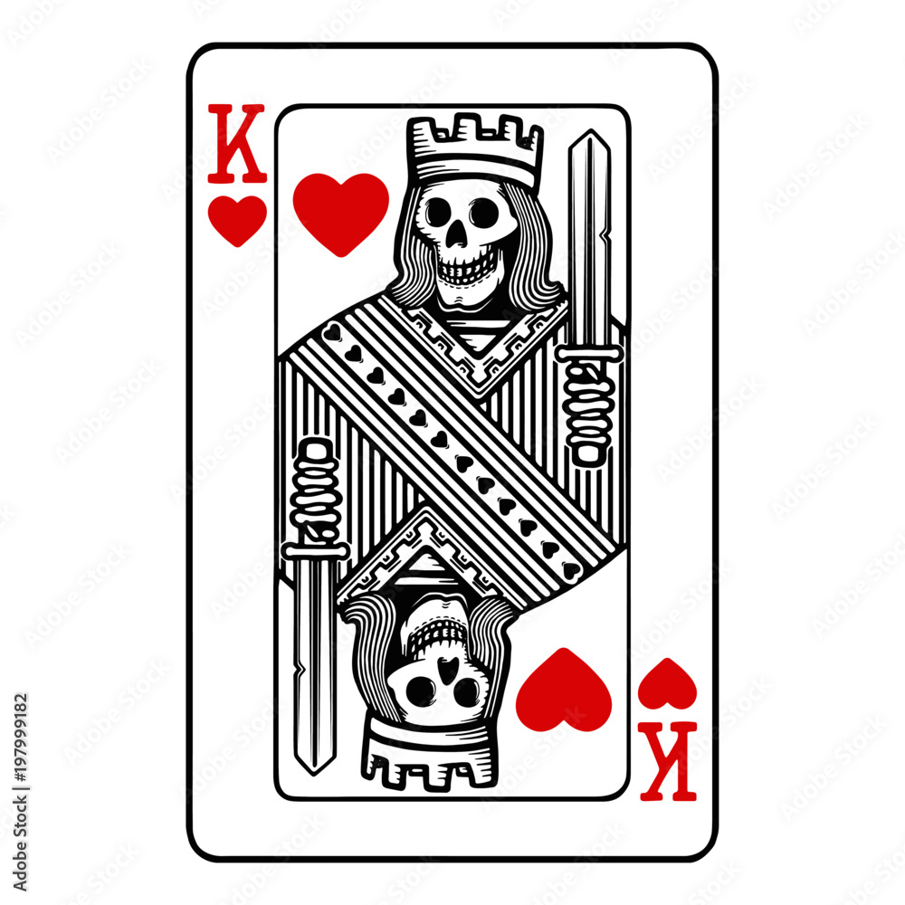 King Of Hearts Card Vector