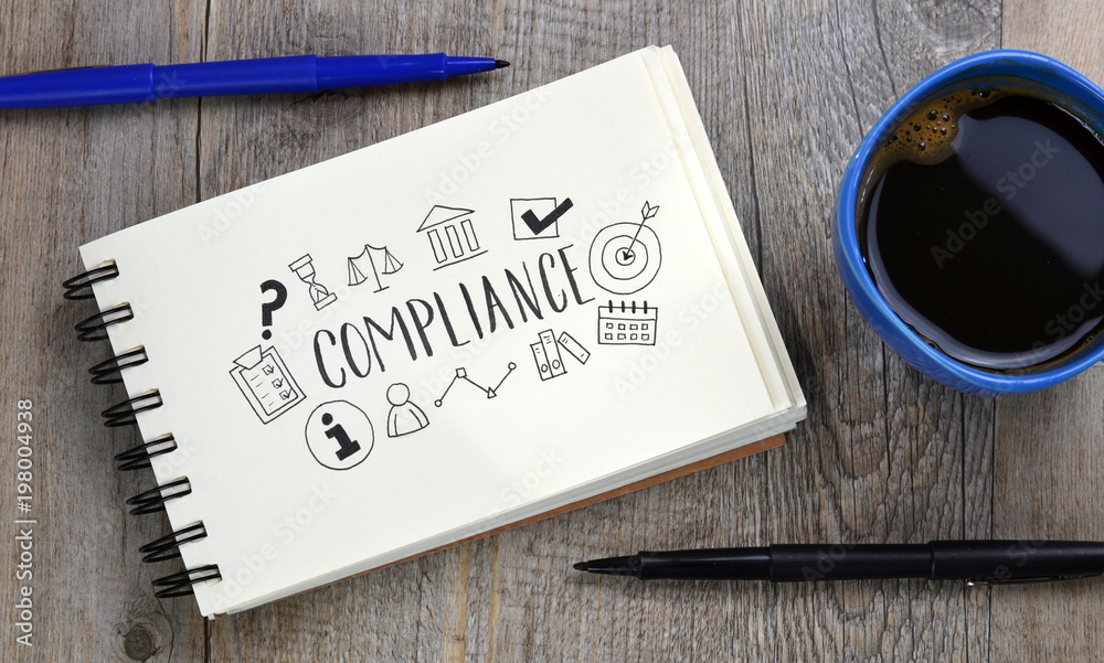 COMPLIANCE symbols in notepad Stock Illustration | Adobe Stock