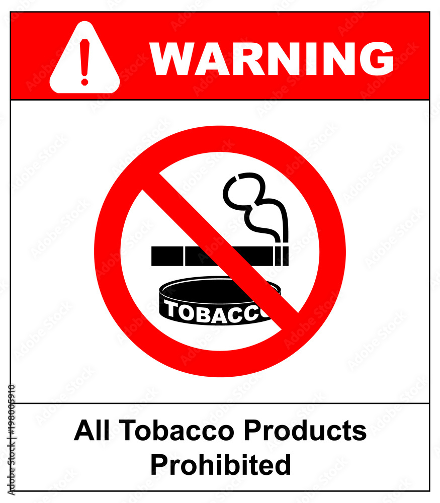 All Tobacco Products Prohibited Icon. No Smoking Sign. Vector ...
