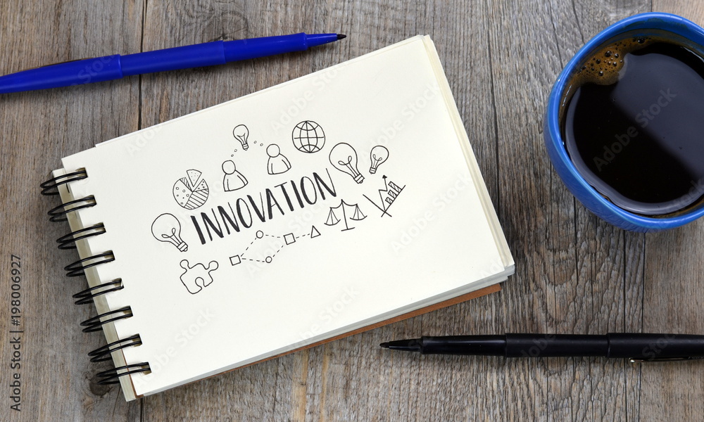 INNOVATION Hand-drawn Symbols on Notepad Stock Illustration | Adobe Stock