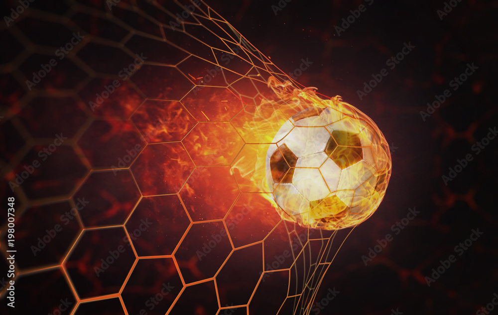 feuerball im netz Stock Photo | Adobe Stock