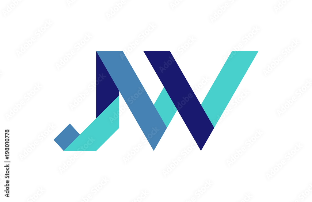 JW Ribbon Letter Logo Stock Vector | Adobe Stock