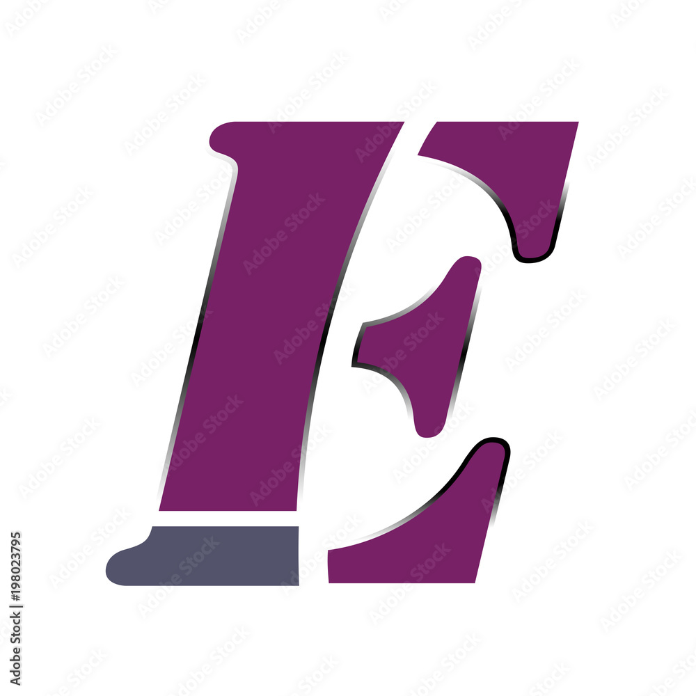 Letter E purple logo, illustration vector Stock Vector | Adobe Stock