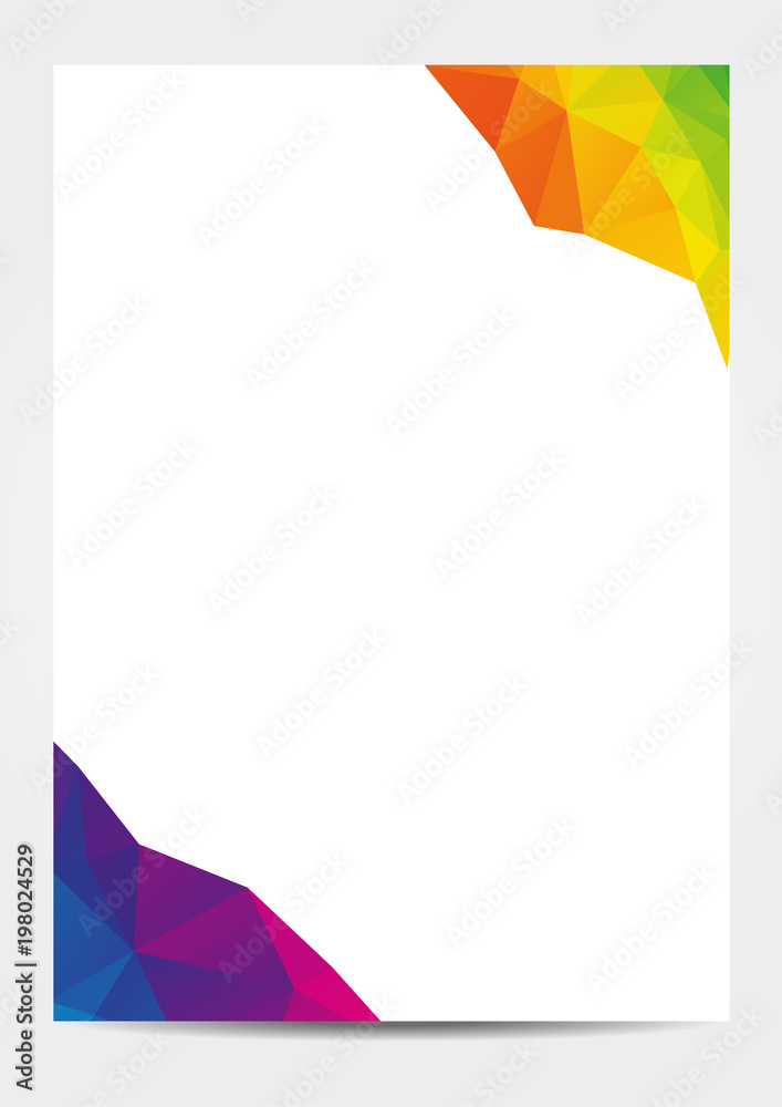 Modern A4 paper corporate business template - colorful low polygonal ...