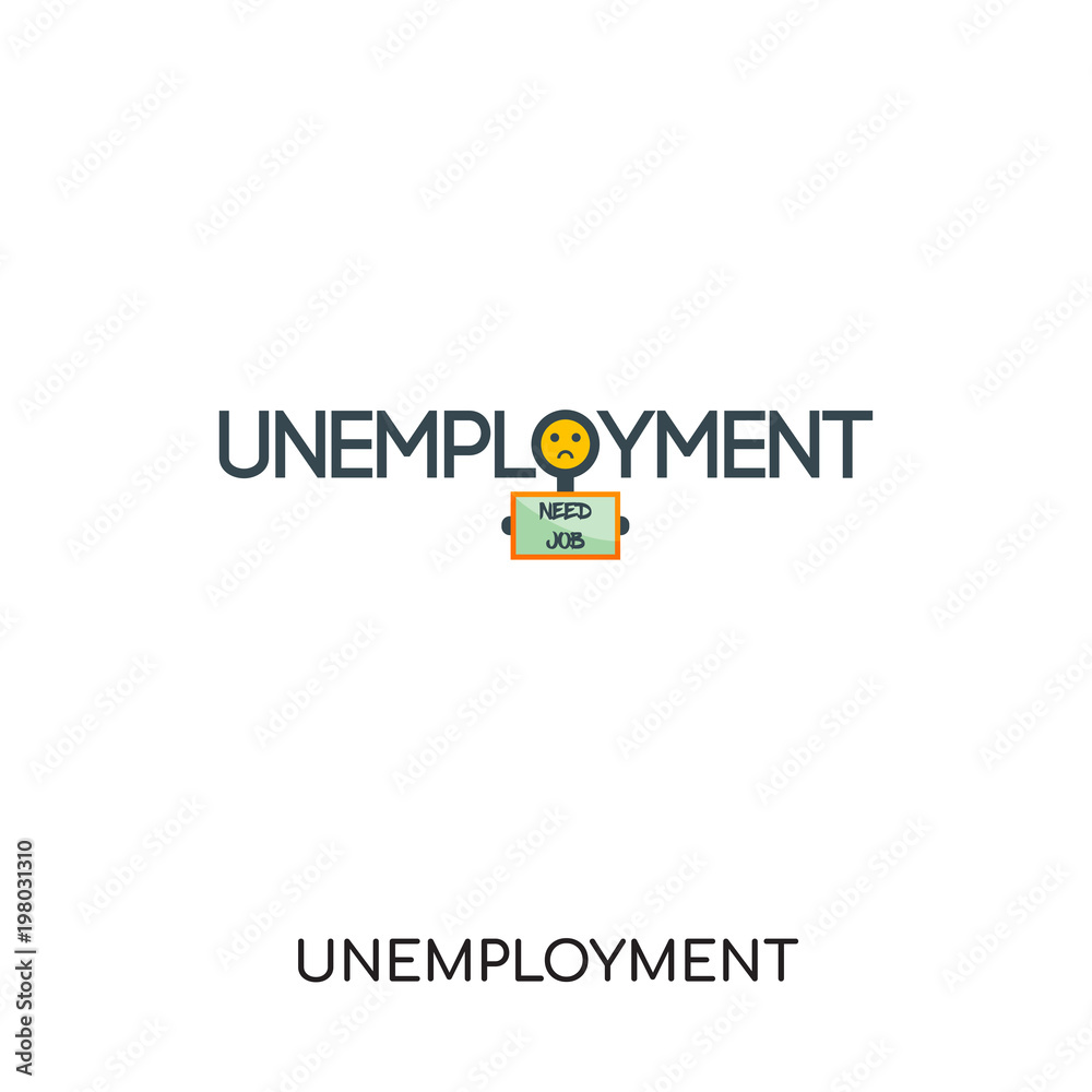 unemployment logo isolated on white background for your web, mobile and ...