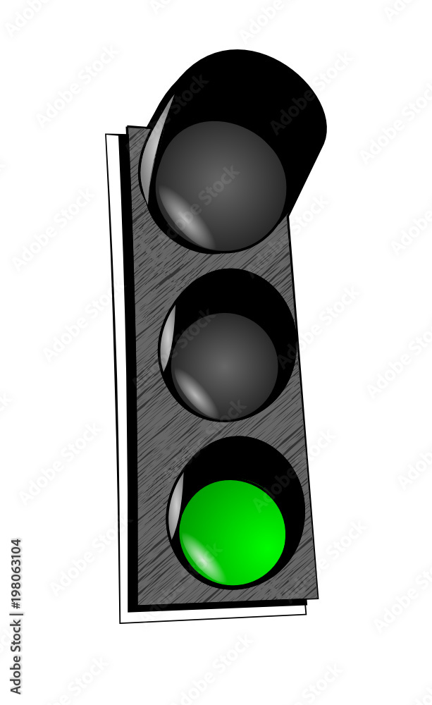 Vecteur Stock feu vert tricolore signalisation routière | Adobe Stock