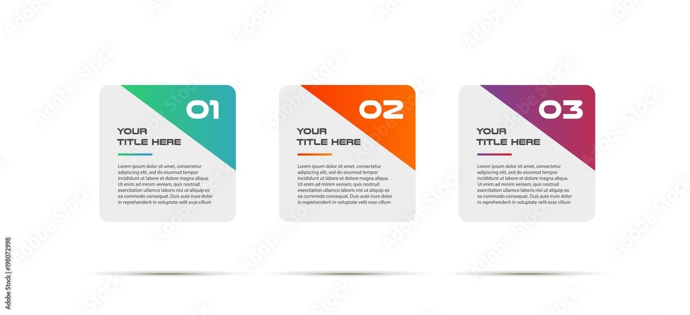 Square text Infographic, ui kit. Templates for Business Vector ...