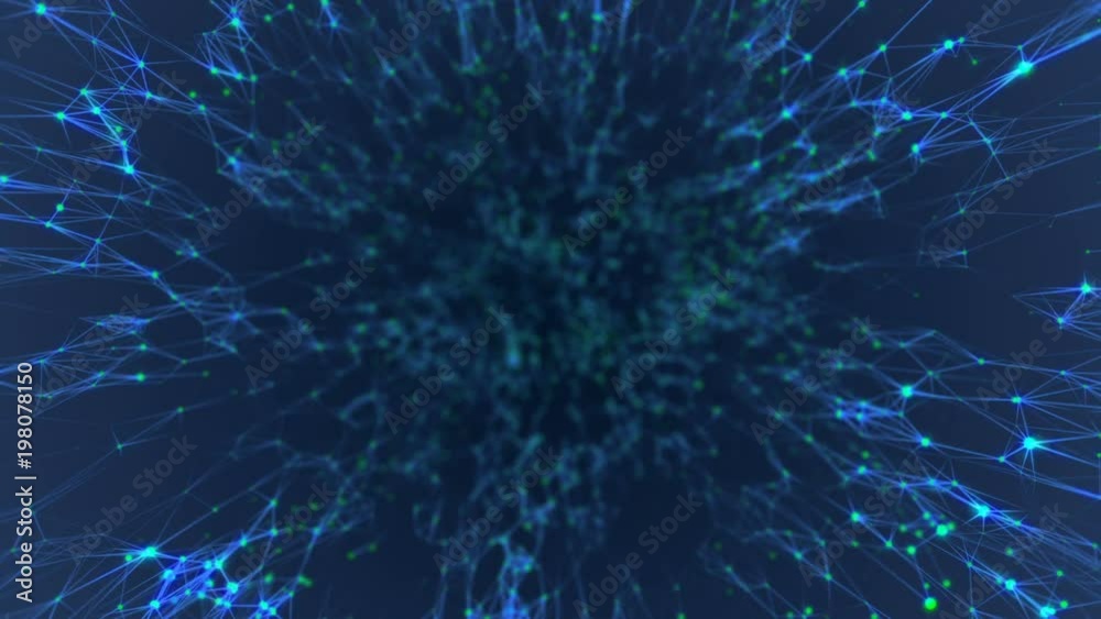 Stockvideo Transmitting signals to the neurons. Green neurons, blue ...