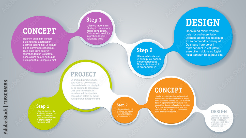 step by step vector template Stock Vector | Adobe Stock