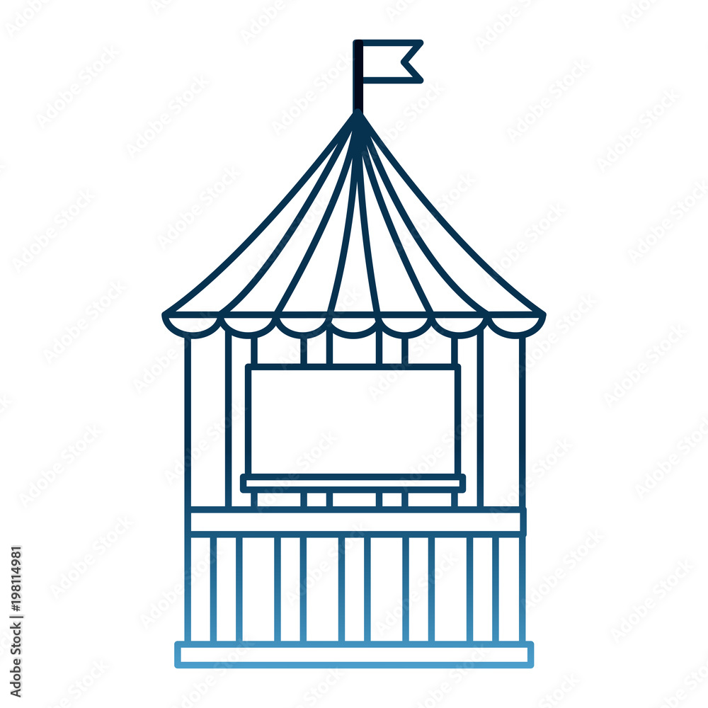 carnival circus funfair booth flag vector illustration gradient blue ...