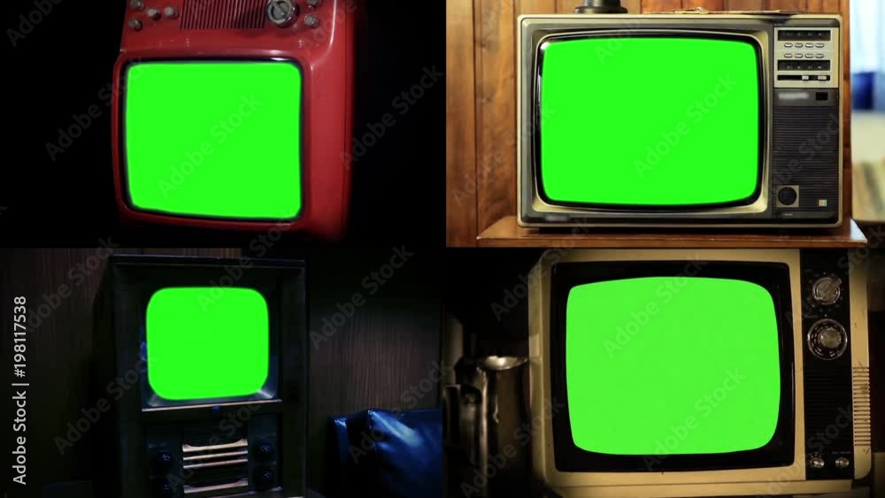 Compilation of Old Vintage Tvs Green Screen. You can replace green ...