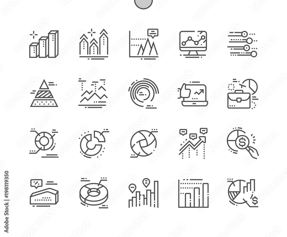 Charts Well-crafted Pixel Perfect Vector Thin Line Icons 30 2x Grid for ...