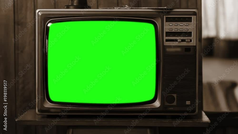 Old Tv Green Screen. Sepia. Zoom Out. You can replace green screen with ...