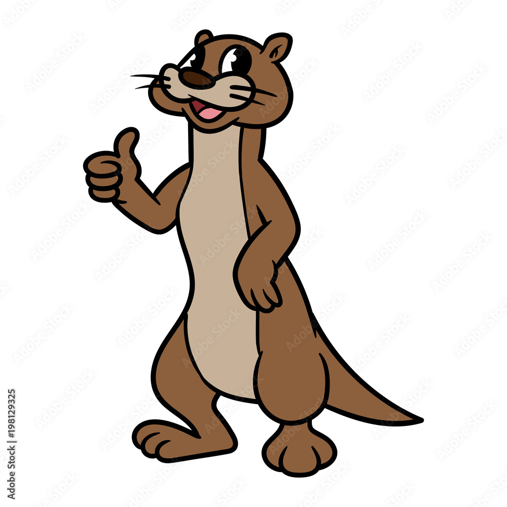 Cartoon Otter Character Stock Vector | Adobe Stock
