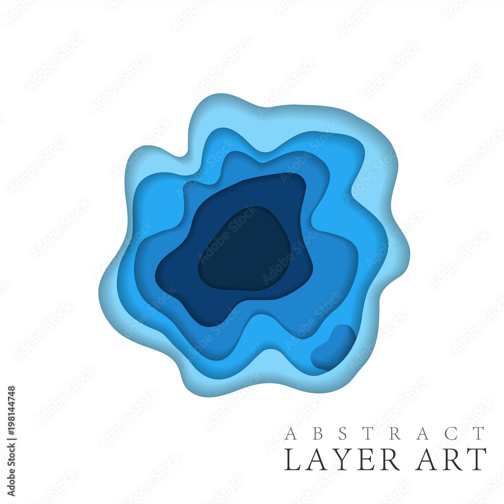 Abstract Layer Art with paper cut shapes. Vector design layout for ...