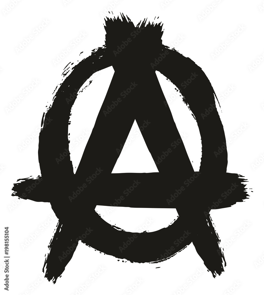 Anarchy Symbol Vector Hand Painted with Rounded Brush Set 02 Stock ...