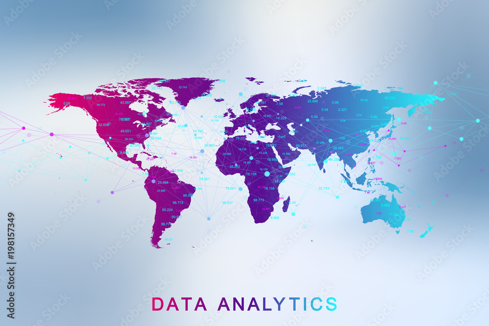 Big data analytics and business intelligence. Digital analytics concept ...