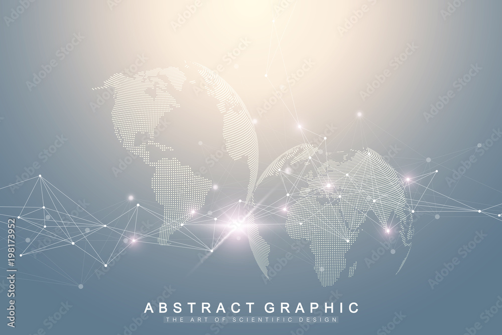 Big data complex world globe. Graphic abstract background communication ...