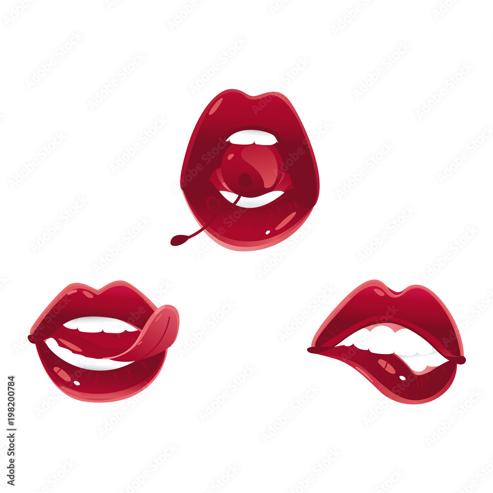 Cherry Red Lips And Tongue | Lipstutorial.org
