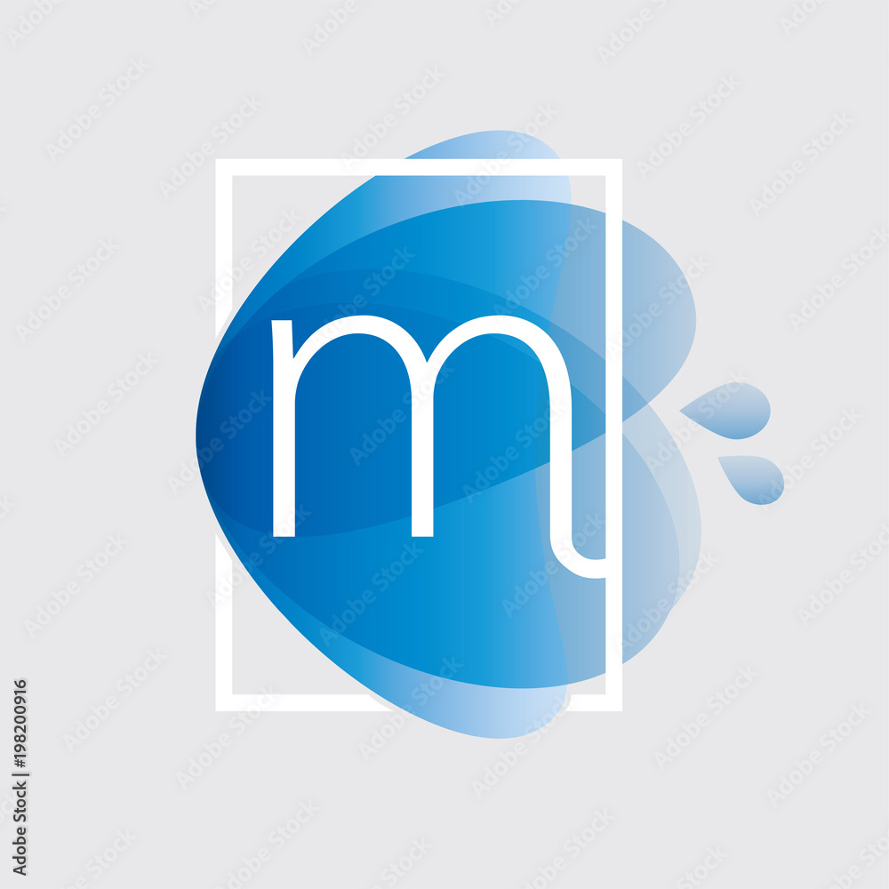 Initial Letter Blue Water Splash Background Design Elements. Stock ...